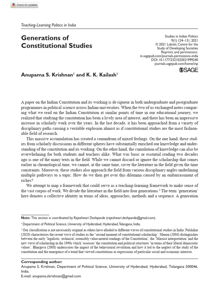 Generations of Constitution Studies | PDF | Constitution | Democracy