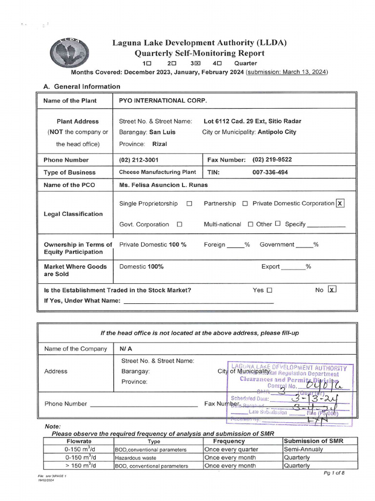 Llda - SMR Q3 | PDF