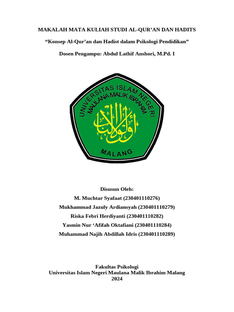 Makalah Qurdis Psi Pendidikan | PDF