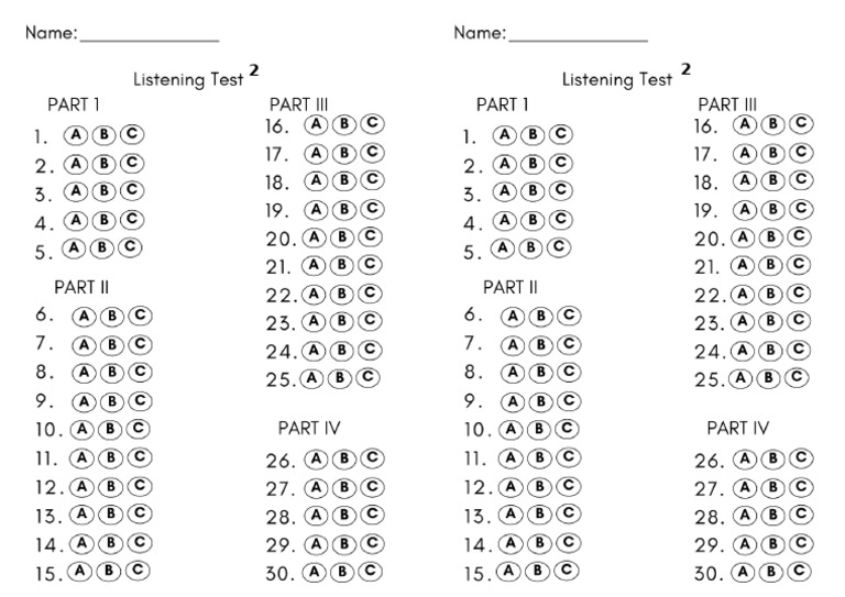 Answer sheet 2 | PDF