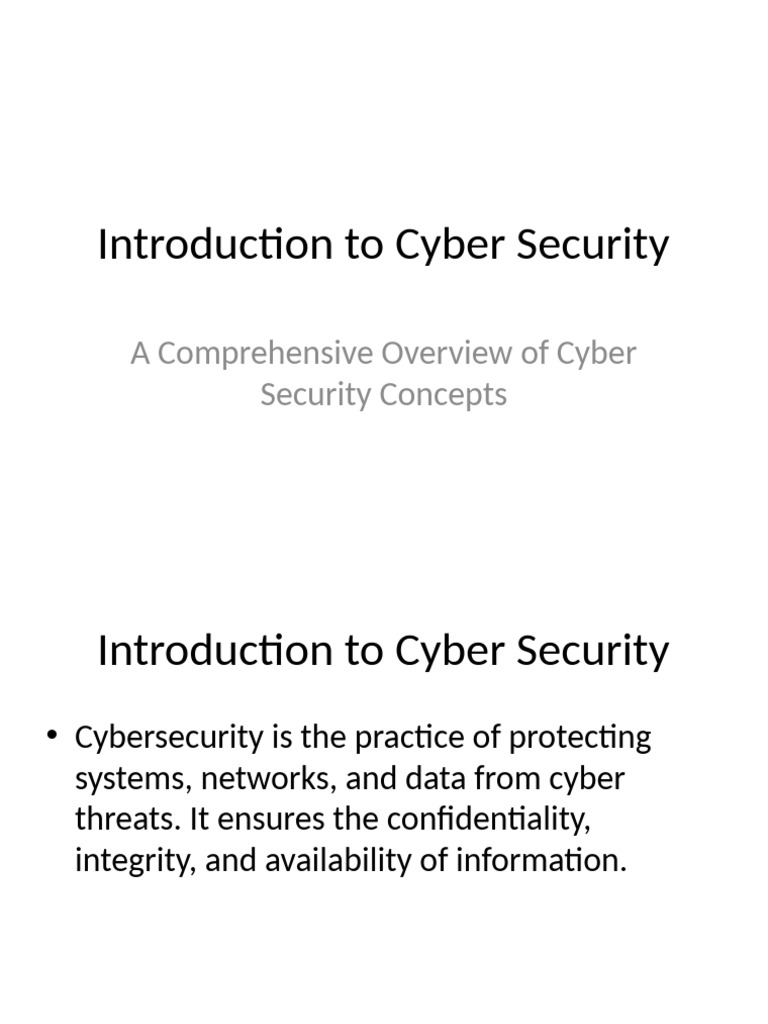 Introduction to Cyber Security Concepts | PDF