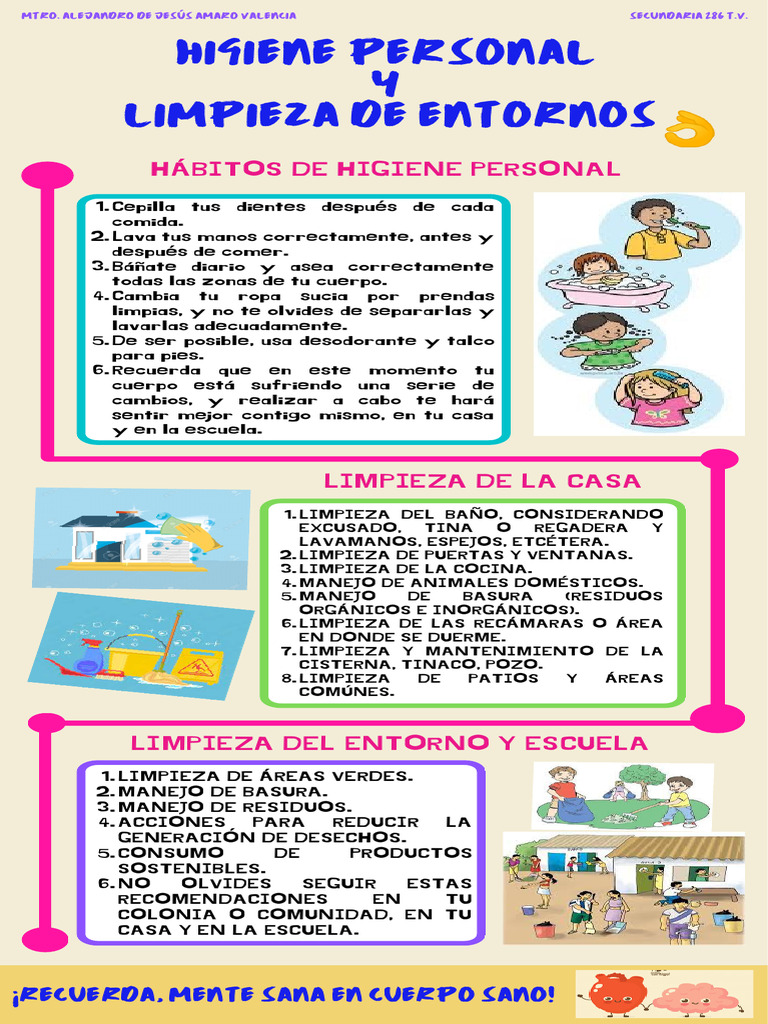 Infografía - Higiene Personal y Limpieza de Entornos | PDF