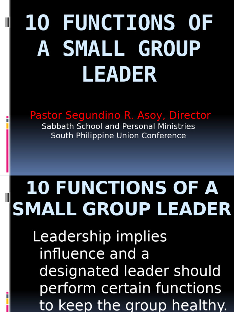 Essential Functions of Small Group Leaders | PDF