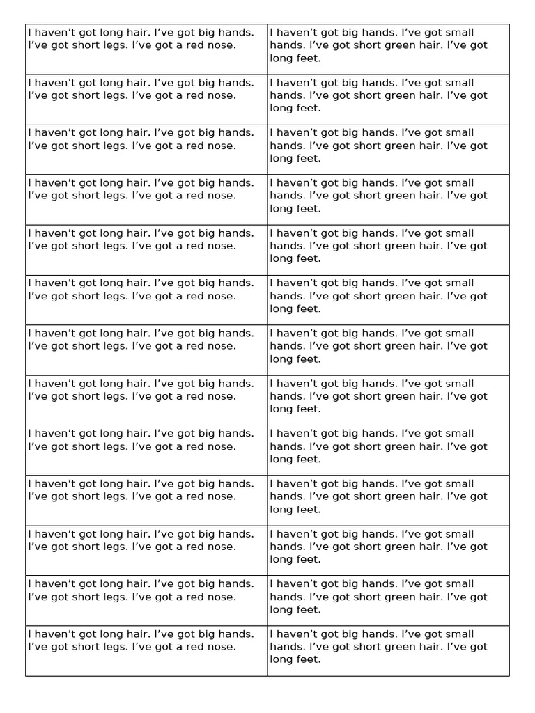 Karta Pracy Klasa 1 NEA Unit 5 Body | PDF