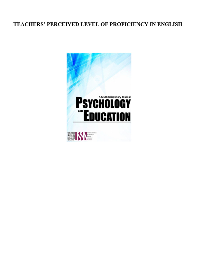 Teachers' English Proficiency Insights | PDF | Learning | Reading ...
