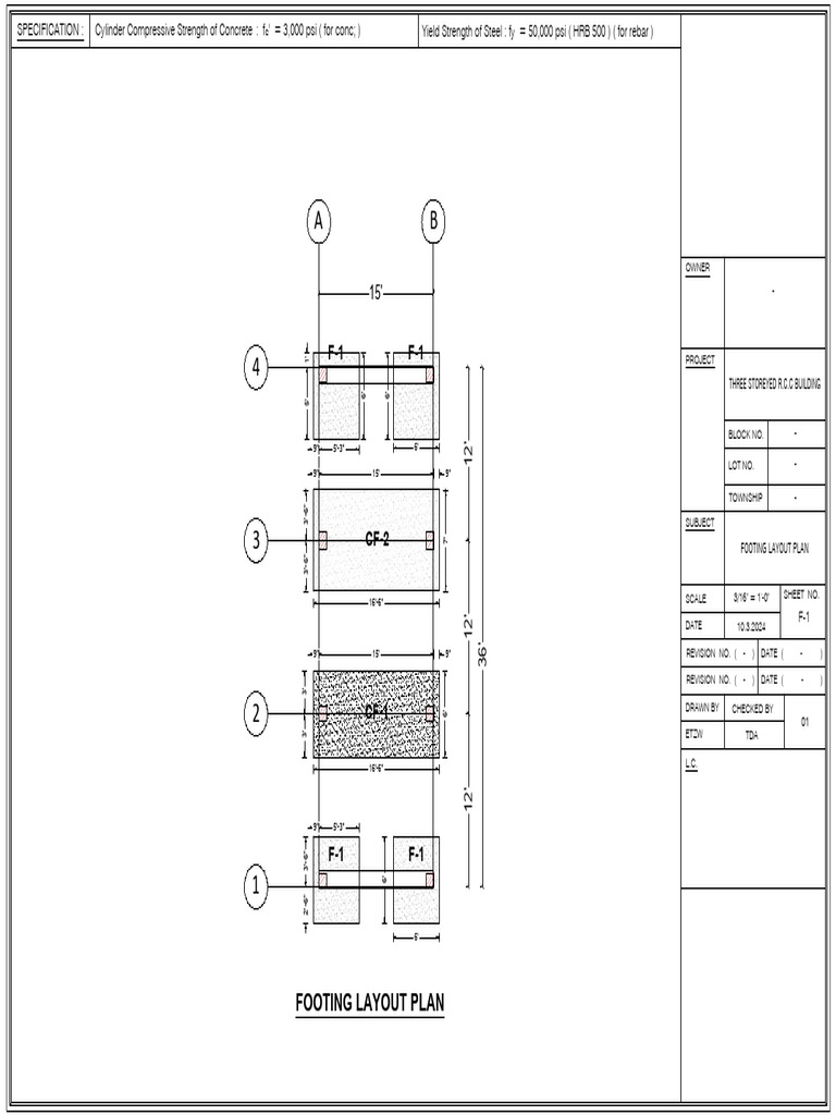 Three Storey RCC Building Plans | PDF | Building Engineering | Building ...