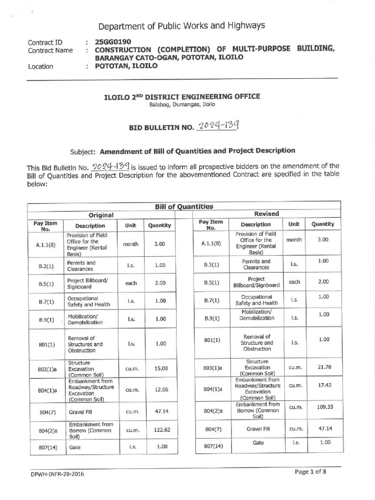 25gg0190 - Bid Bulletin No. 2024-139 Compressed | PDF