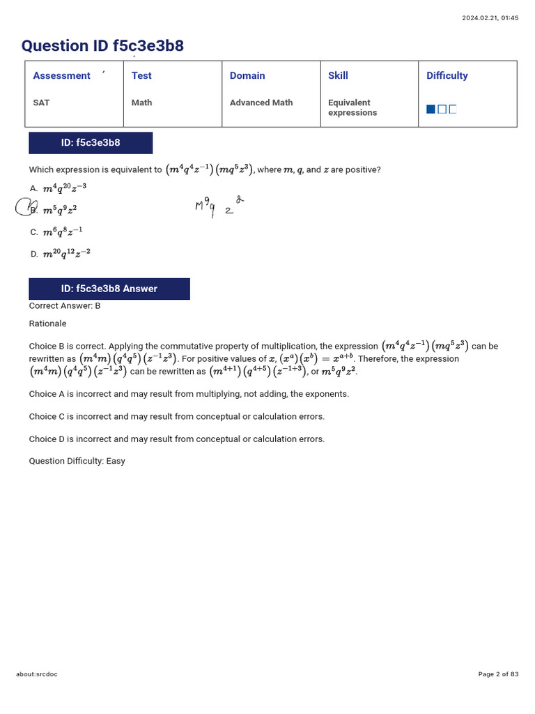 Жинхэнэ-SAT-Equivalent-expressions-Тэнцүү-илэрхийлэлүүд 2 | PDF | Sat ...