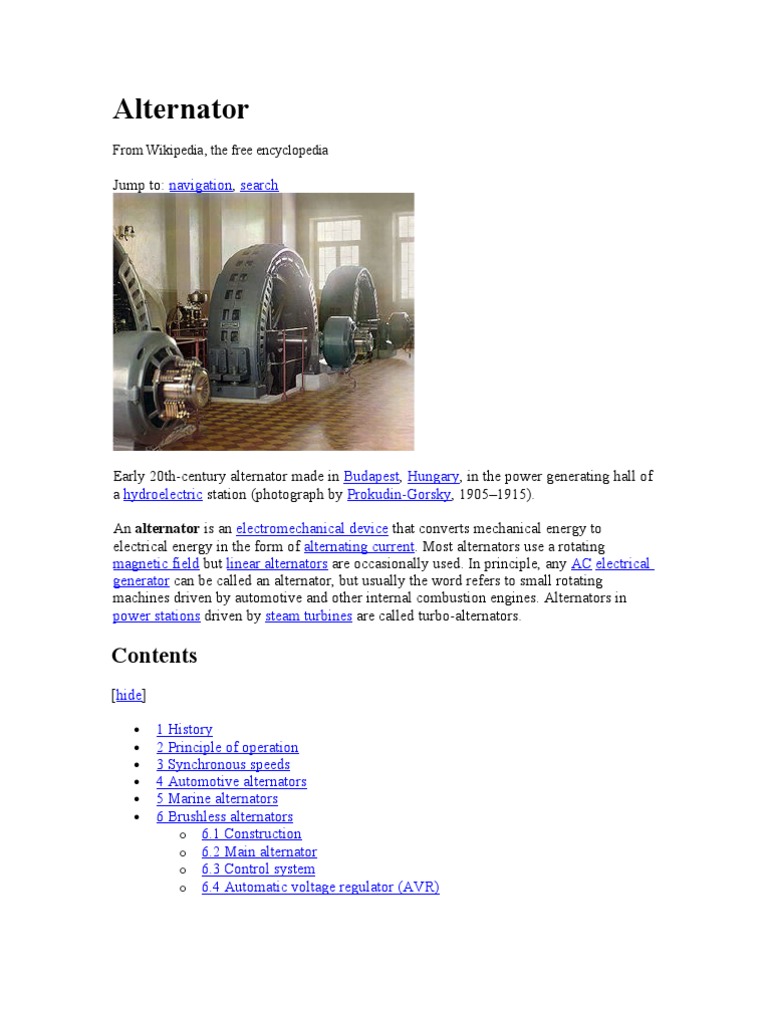 Alternator | PDF | Components | Electrical Equipment