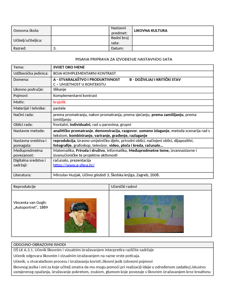 Boja - Komplementarni Kontrast Krajolik | PDF