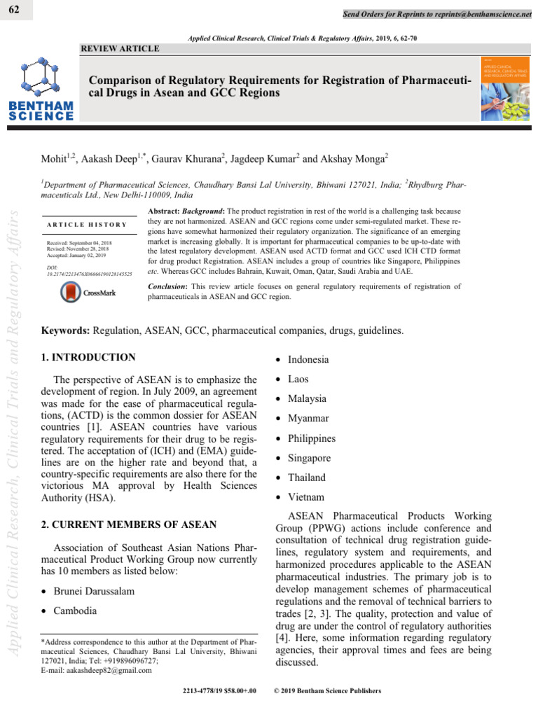 Comparison - of - Regulatory - Requiremnts - ASEAN & GCC | PDF | Gulf Cooperation Council ...