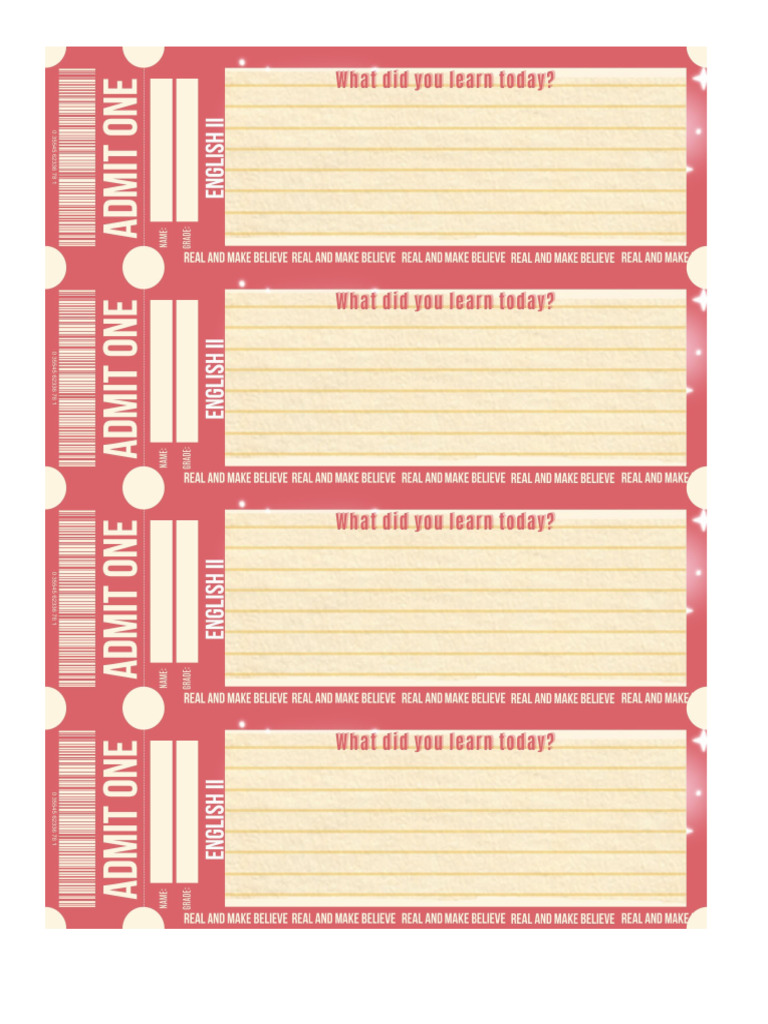 Name Tag and Exit Ticket | PDF