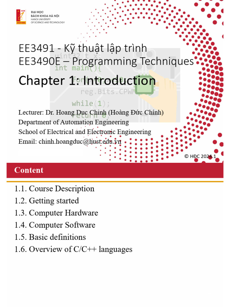 Chapter1 Introduction v20242 Rev1 | PDF | Computer Programming | Programming