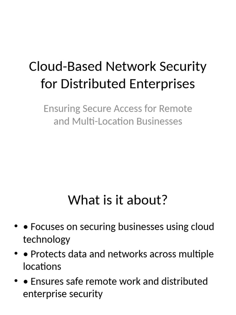 Cloud Security For Remote Enterprises Pdf