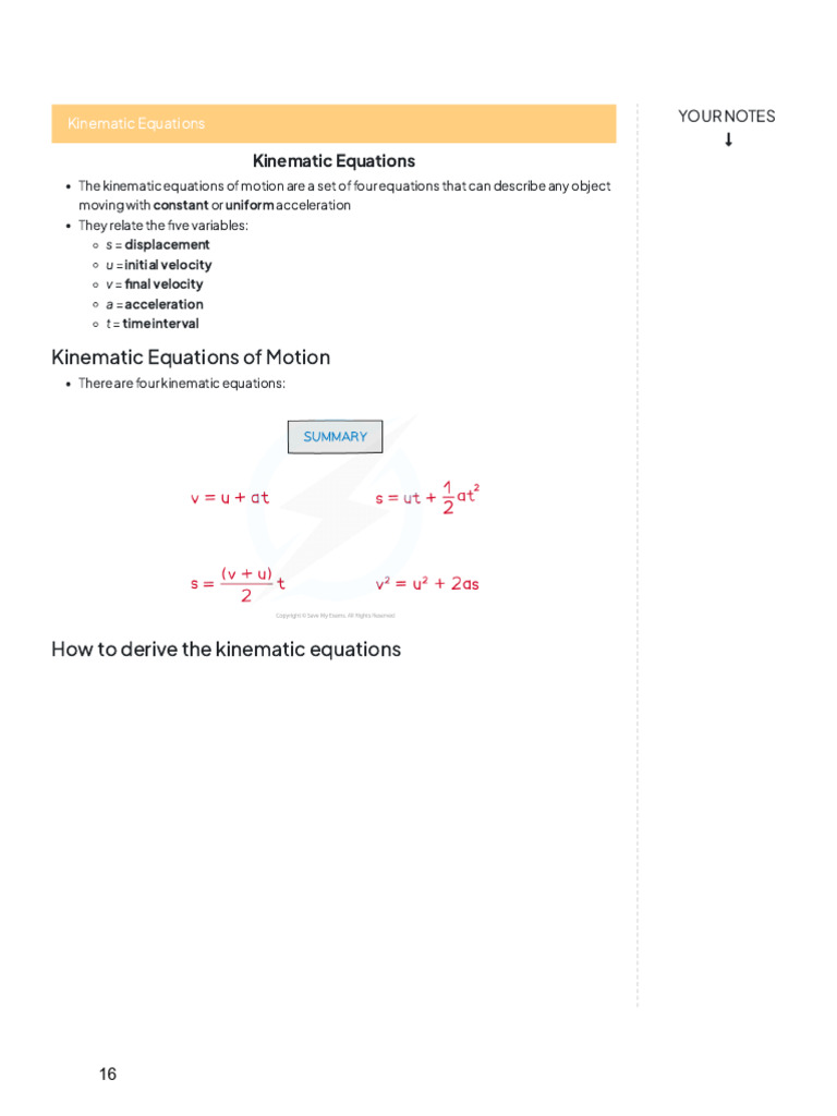 Kinematics Notes Part 2 | PDF | Kinematics | Velocity