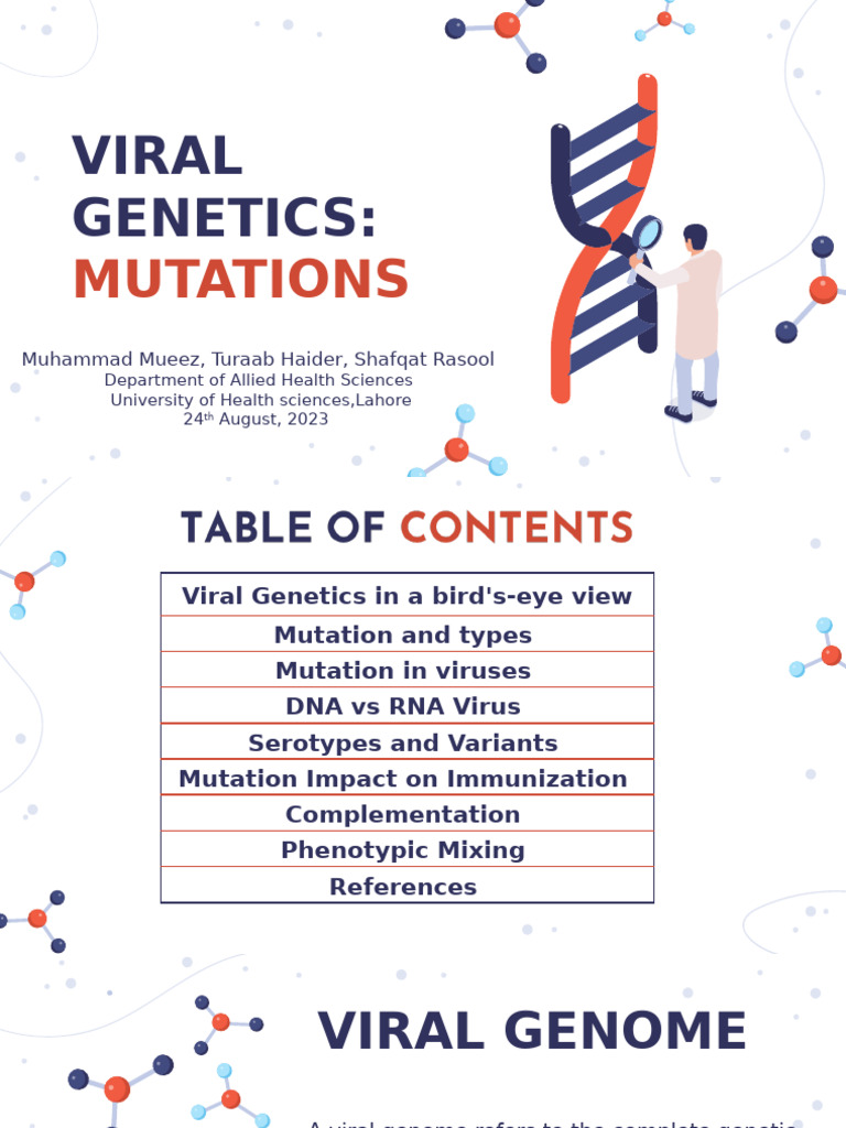 (Viral genetics Mutations) | PDF | Mutation | Virus