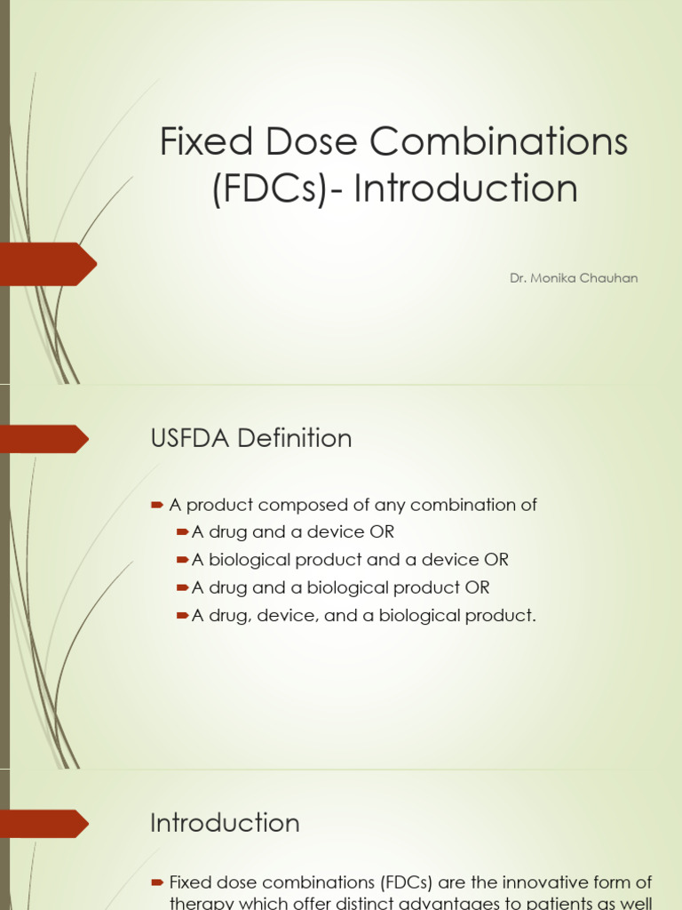 Fixed Dose Combinations (FDCS) - Introduction | PDF | Analgesic | Opioid