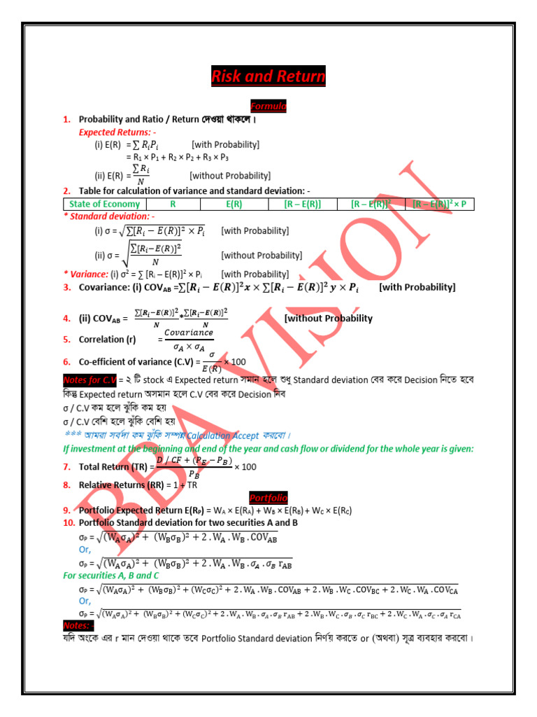 Risk and Return Analysis Techniques | PDF | Capital Asset Pricing Model ...