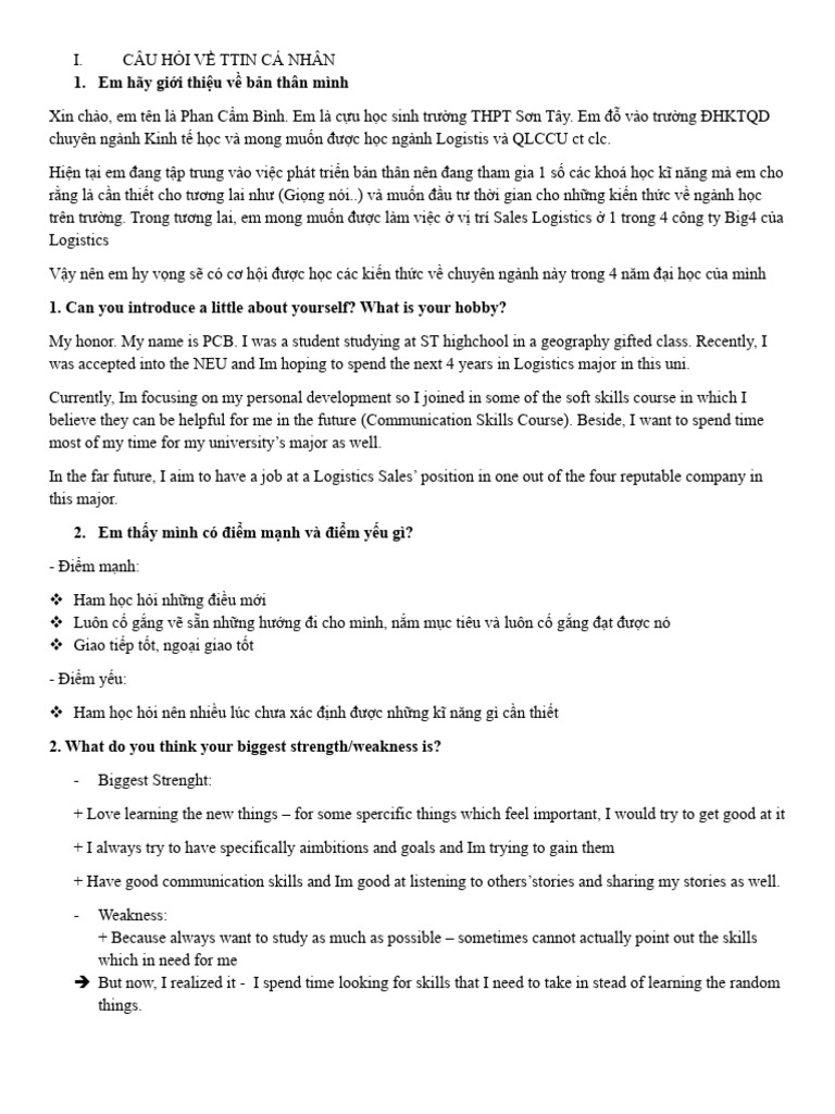 Phỏng Vấn Clc | PDF