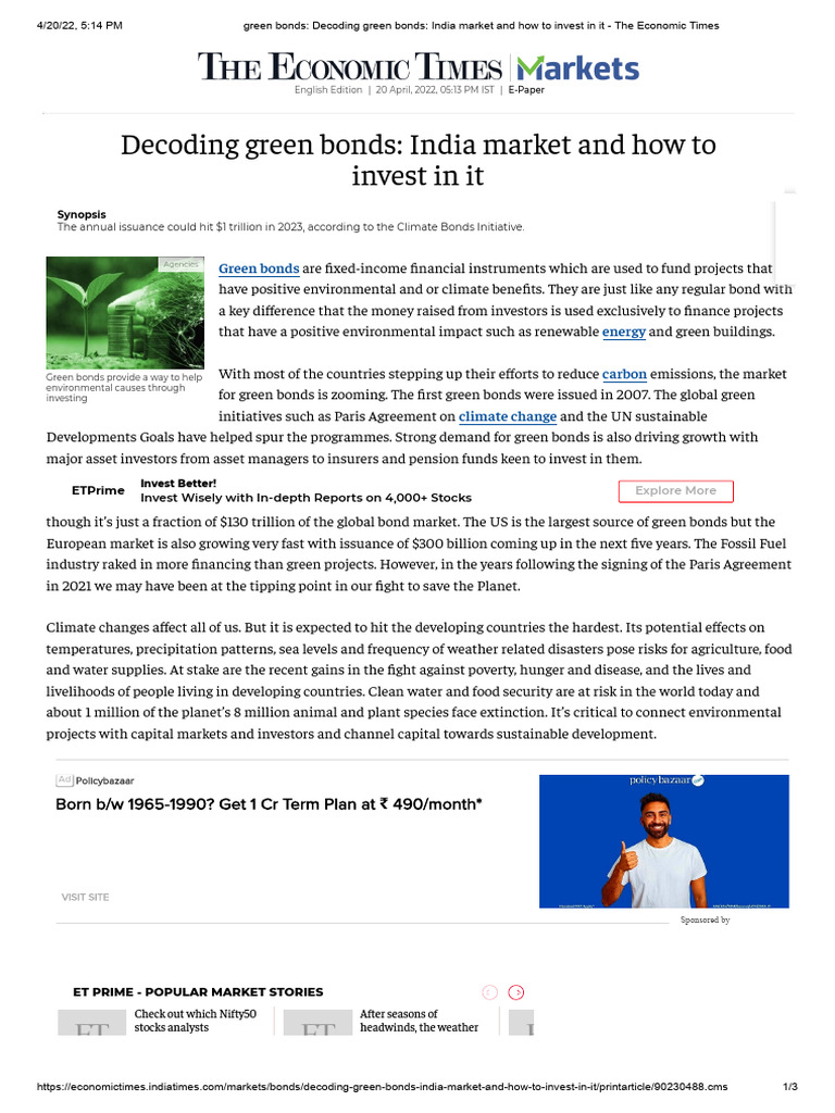 Green Bonds - Decoding Green Bonds - India Market and How To Invest in ...