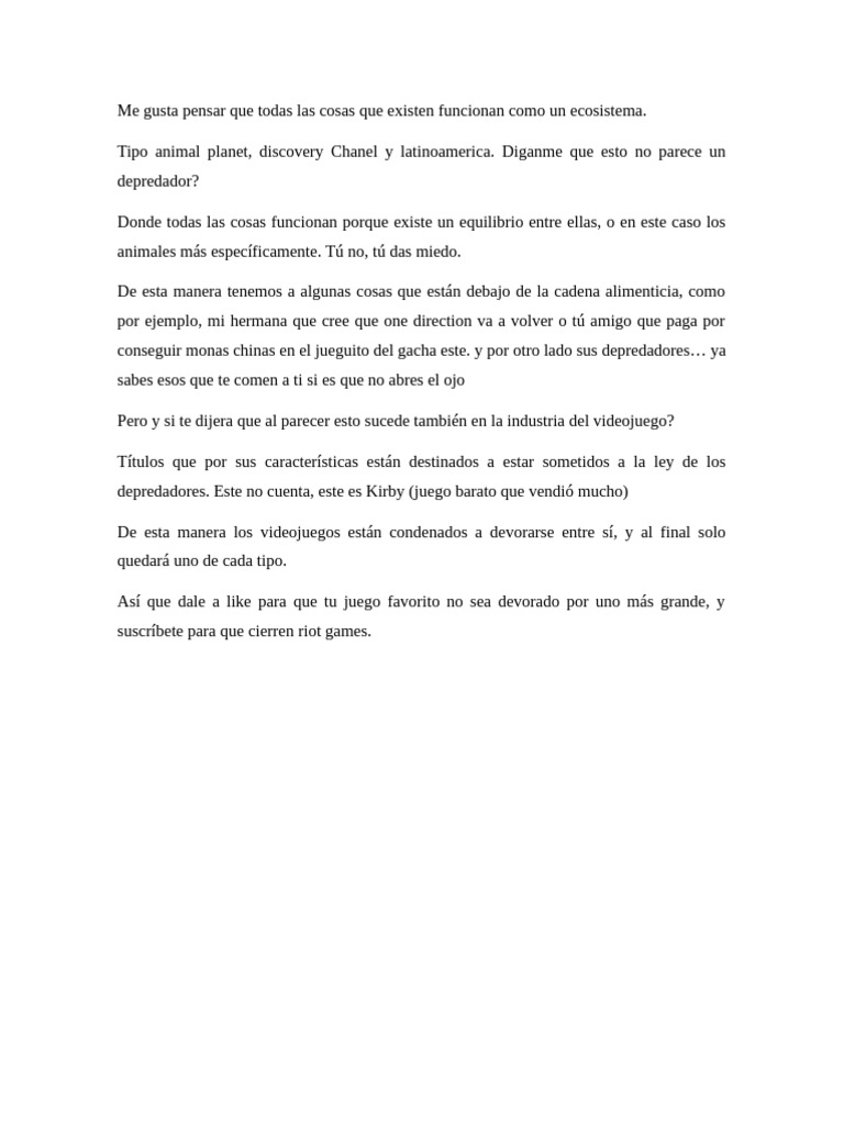 Los Juegos Se Comen Entre Ellos | PDF