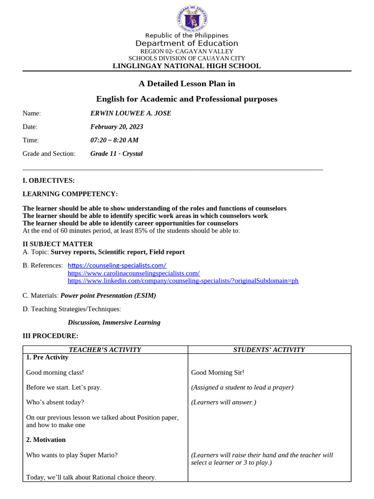Lesson Plan: Rational Choice Theory in English | PDF | Institution ...