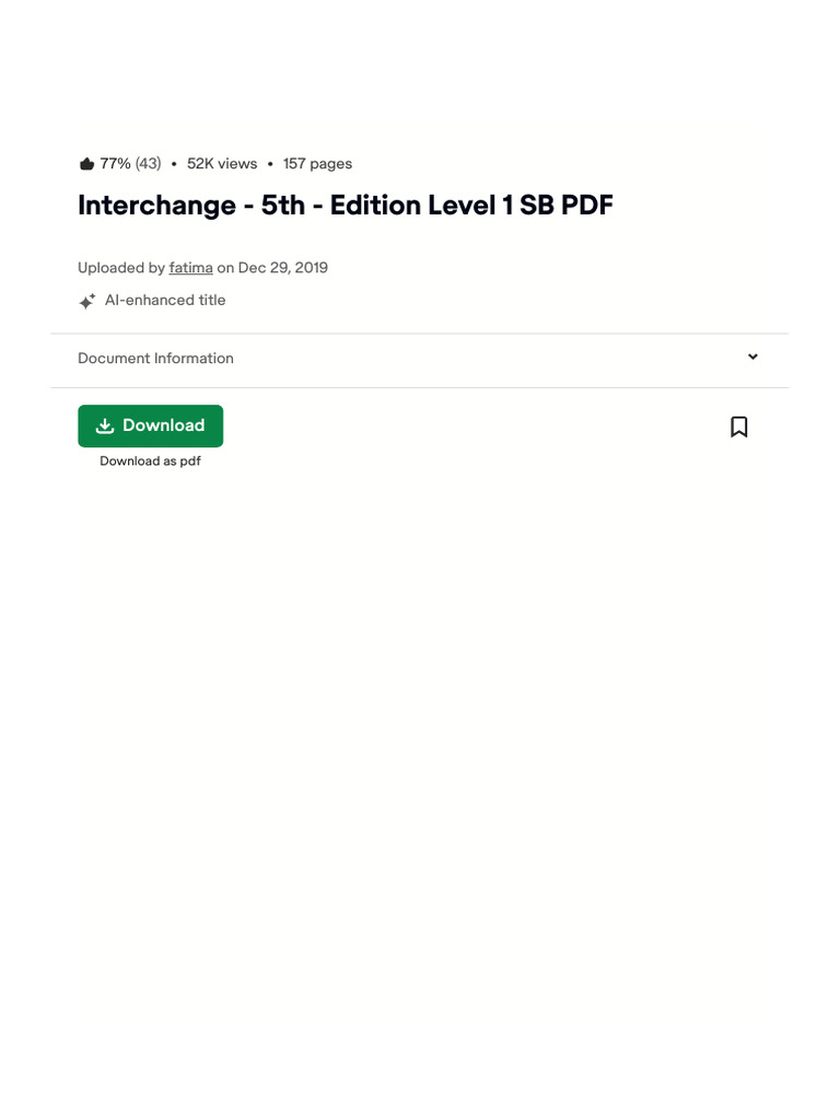 Interchange - 5th - Edition Level 1 SB PDF - PDF | PDF