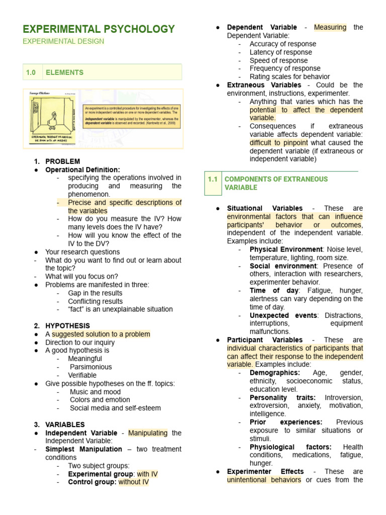 Experimental Psychology 1 | PDF | Sampling (Statistics) | Experiment