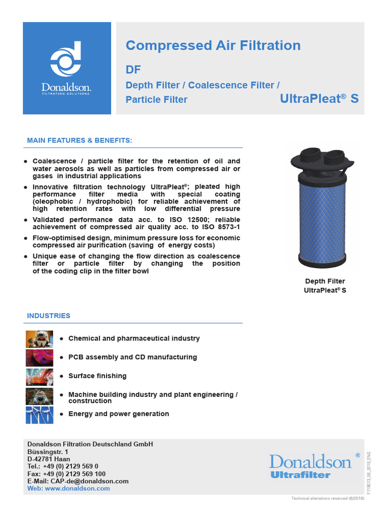 S Series UltraPleat Depth Coalescence Particle Filters | PDF ...