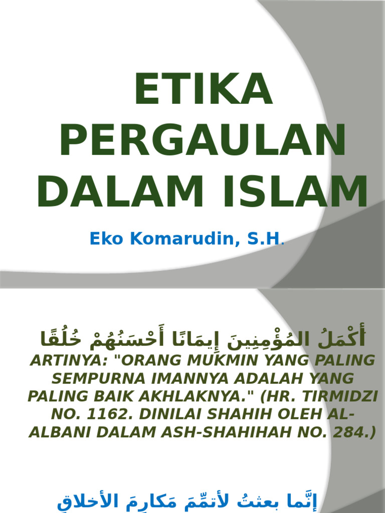 Materi Etika Pergaulan Dalam Islam.eko | PDF