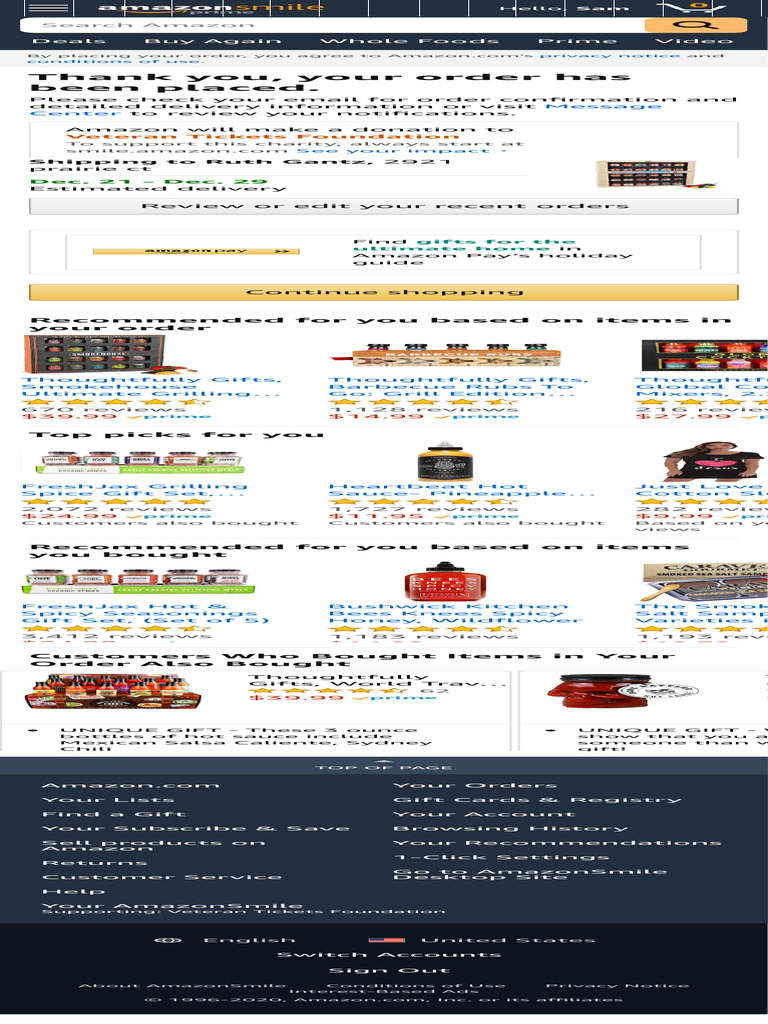 AmazonSmile Thanks You | PDF | Food Ingredients | Foods