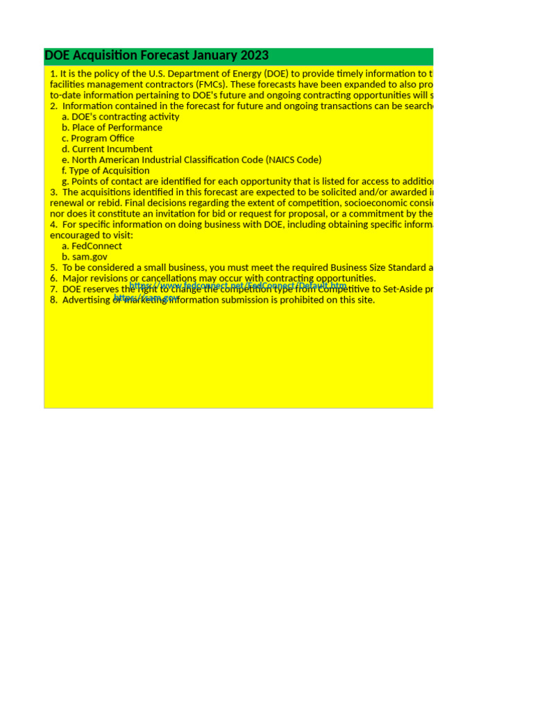 OSDBU Acquisition Forecast_1-2023 | PDF