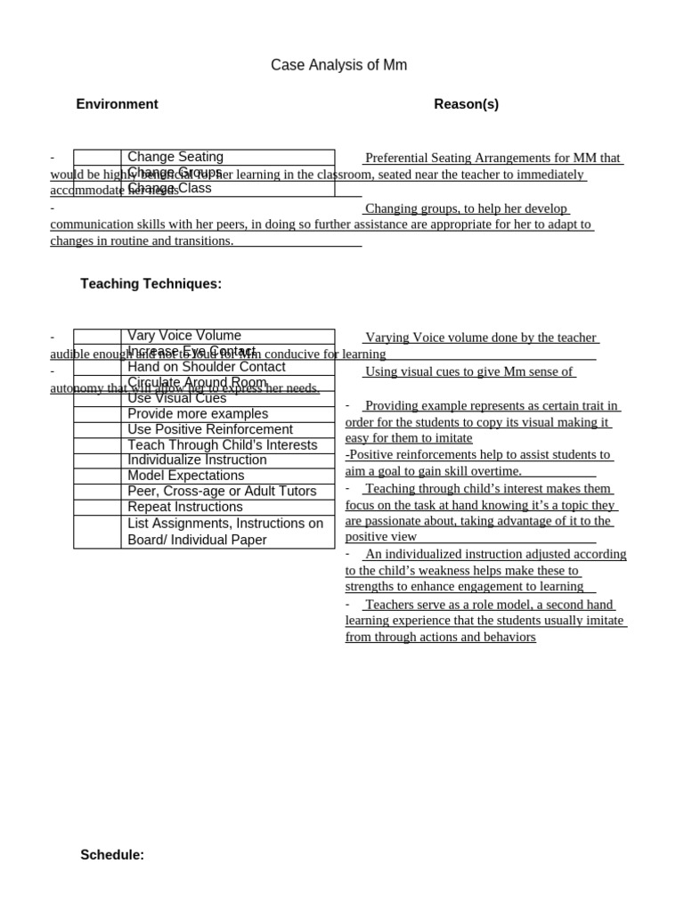 Classroom Accommodations of MM | PDF | Learning | Teachers