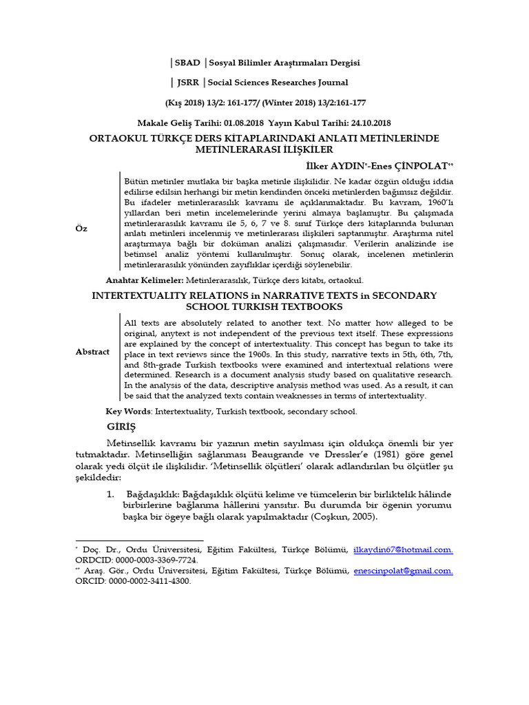 Ortaokul T RK e Ders K Taplarindak Anlati Met Nler Nde Met Nlerarasi L K Ler (#502438) - 606671 ...