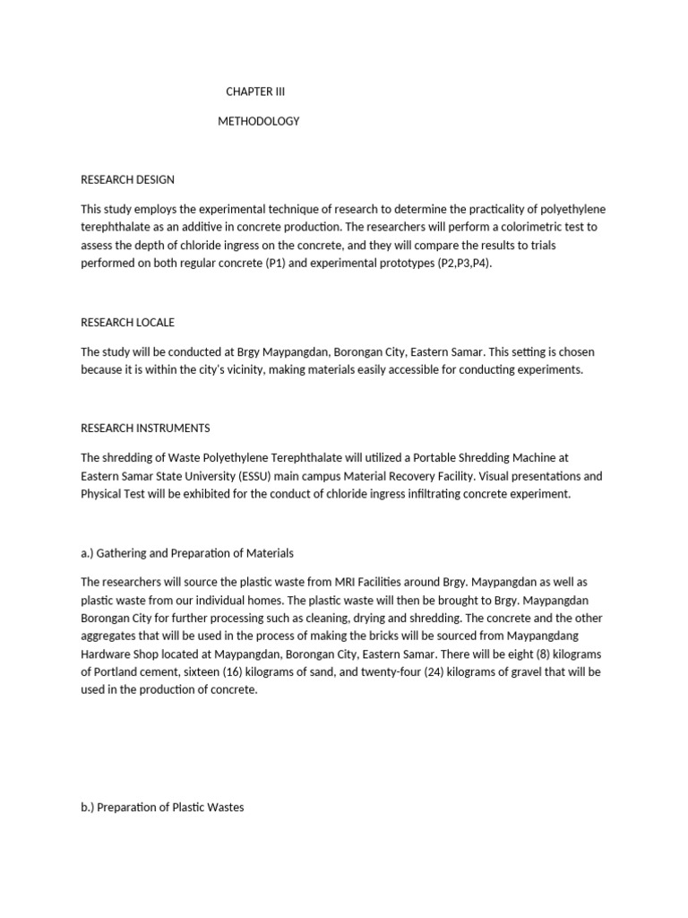 CHAPTER III METHODO WPS Office | PDF | Concrete | Building Materials