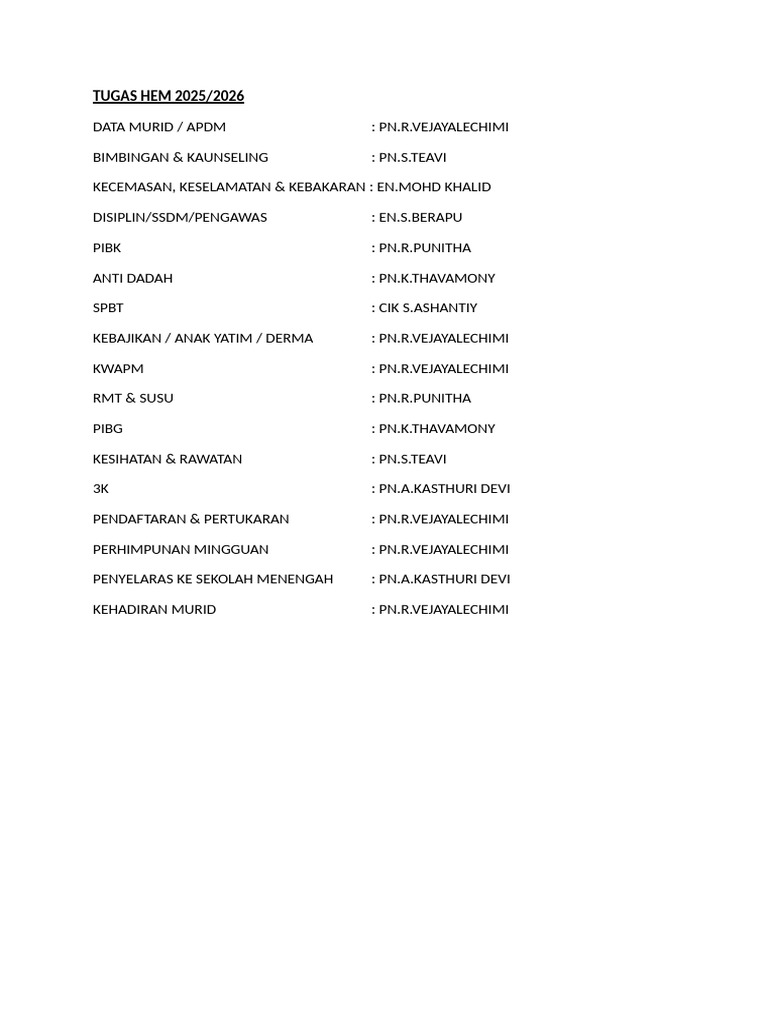 Tugas Hem 2025 | PDF
