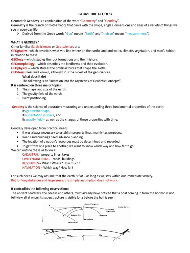 GEOMETRIC GEODESY Notes | PDF | Coordinate System | Sphere