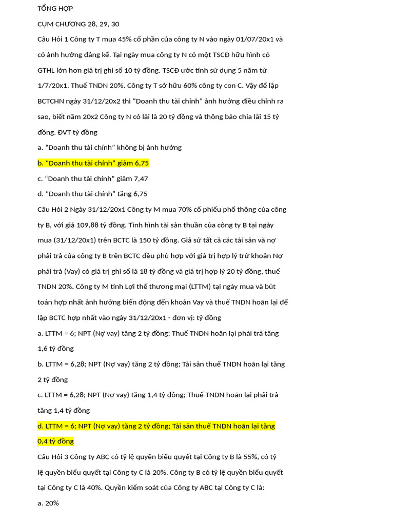 T NG H P kttc4 | PDF