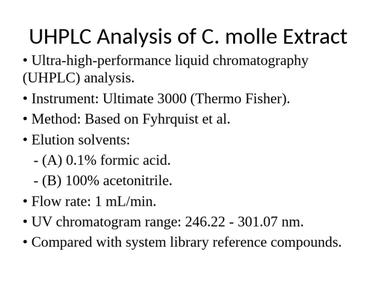 UHPLC Analysis C Molle Slide | PDF