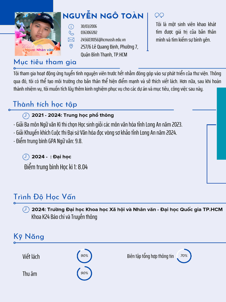 CV Nguyễn Ngô Toàn | PDF