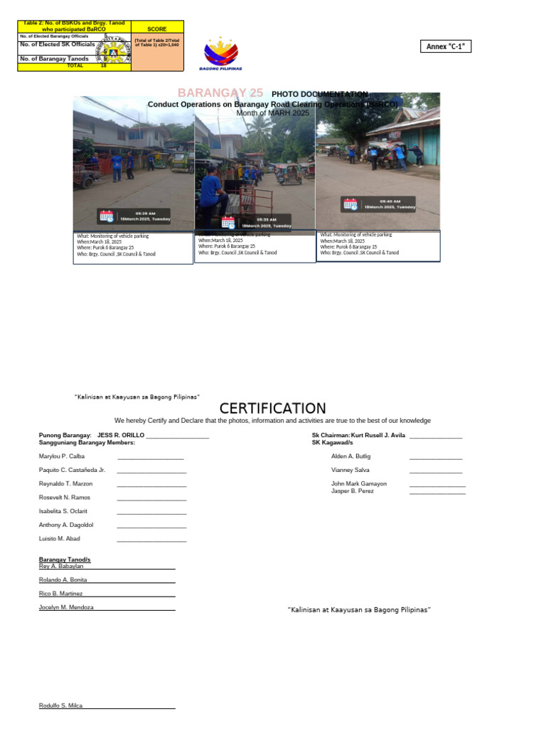 ROAD CLEARING REPORT | PDF