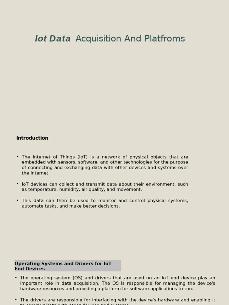 IOT Data Acquisition | PDF | Internet Of Things | Operating System