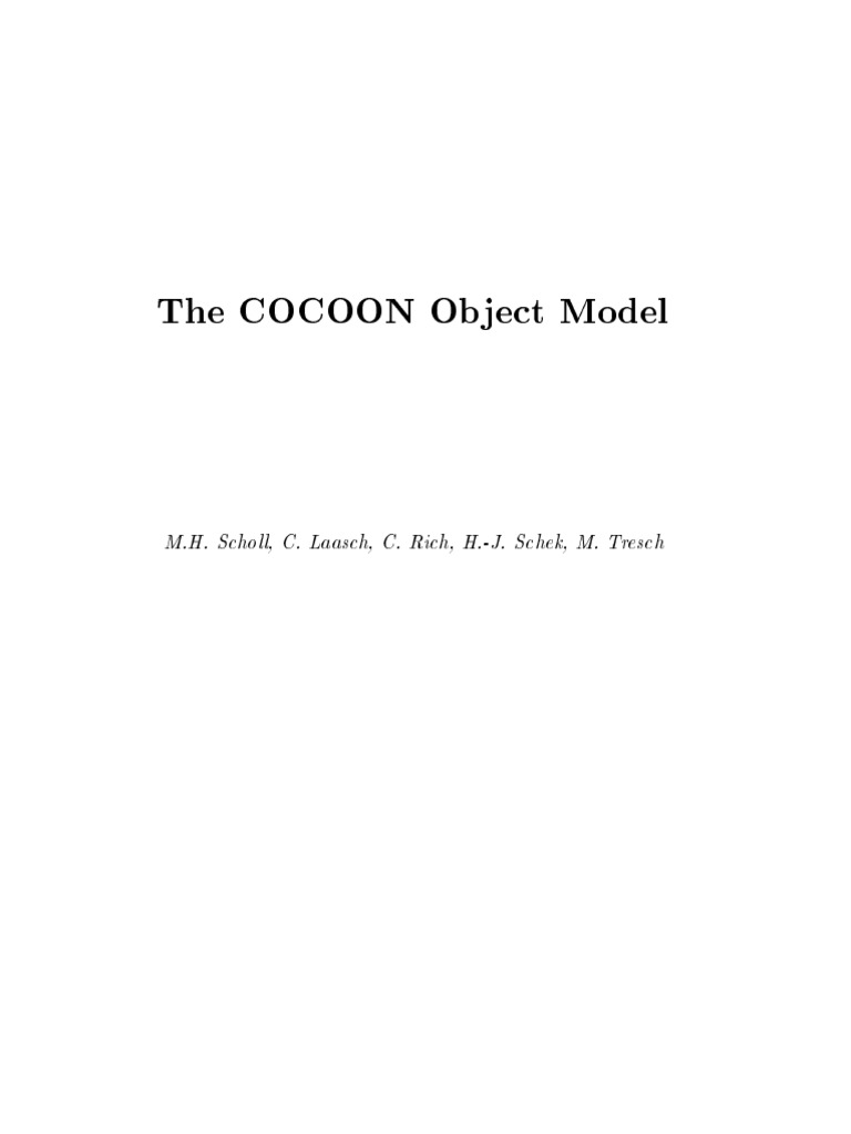 COCOON Object Model 1992 | PDF | Class (Computer Programming) | Databases