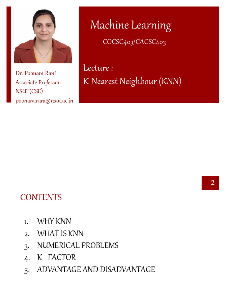 Lec 23 - 24 kNN | PDF | Applied Mathematics | Machine Learning