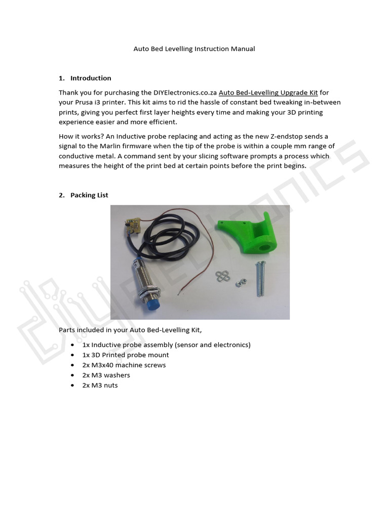 Auto Bed Levelling Instruction Manual V1_2 | PDF | Electrical Connector ...