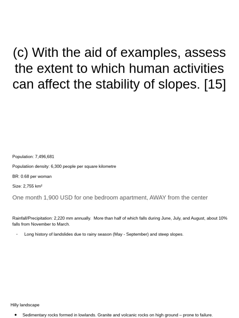 Human Impact on Slope Stability in Hong Kong | PDF | Landslide | Soil
