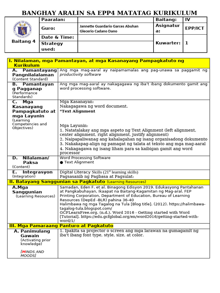 Edukasyon Sa Pp4 - Week3 - Paksa 4 | PDF