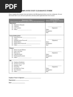 Template Employee Exit Clearance Form | PDF