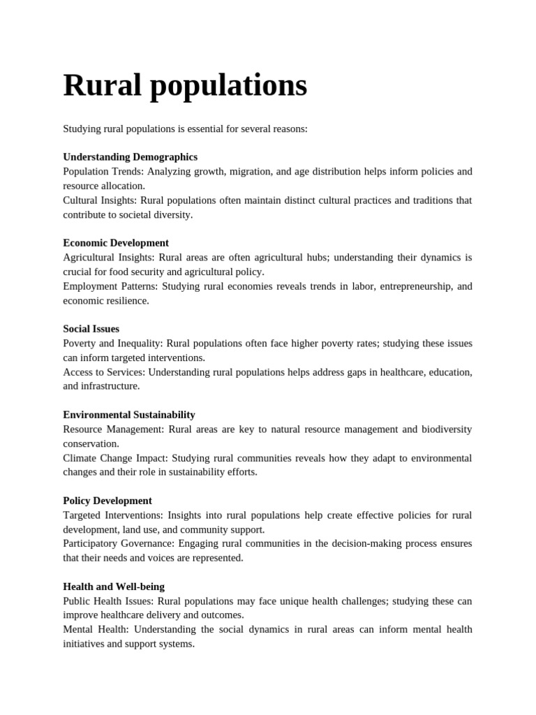 Rural Populations - 024757 | PDF | Urbanization | Human Migration