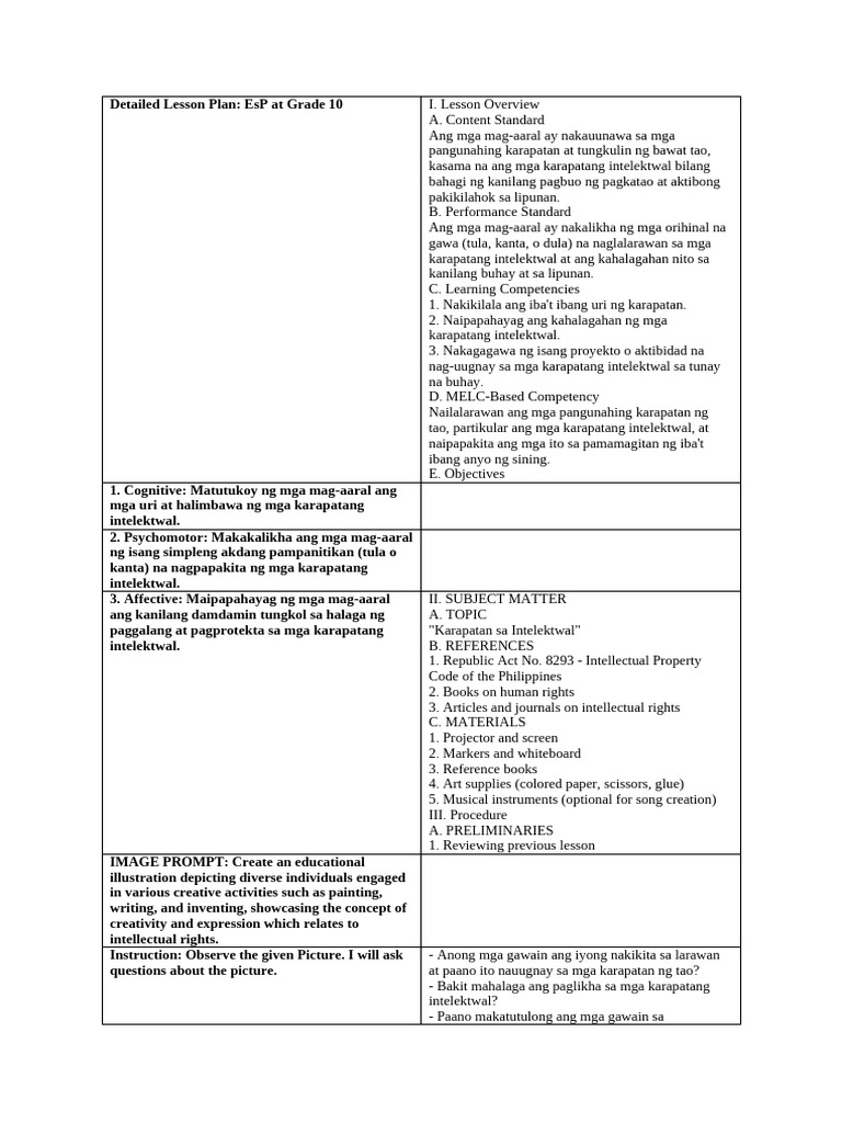 Lesson Plan Esp 7es | PDF